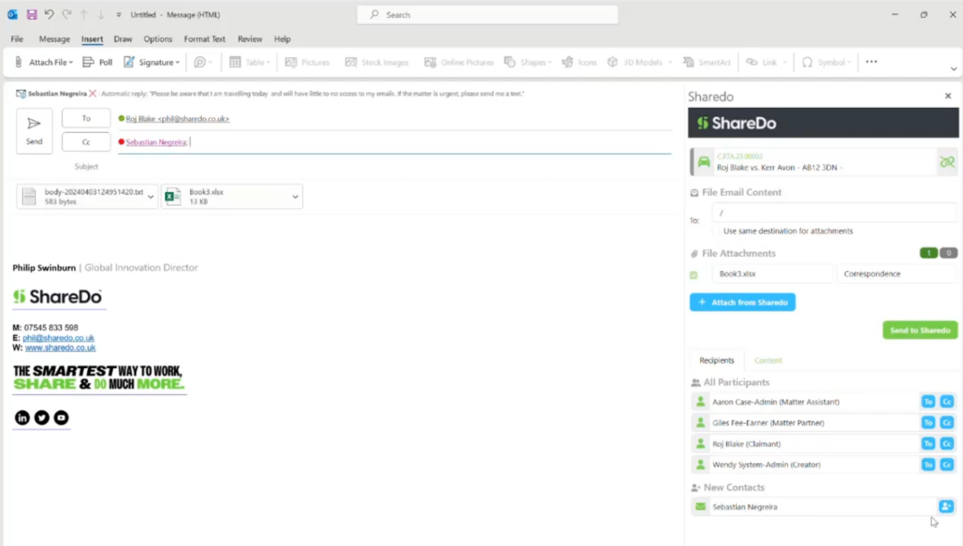 Email Management - Sharedo